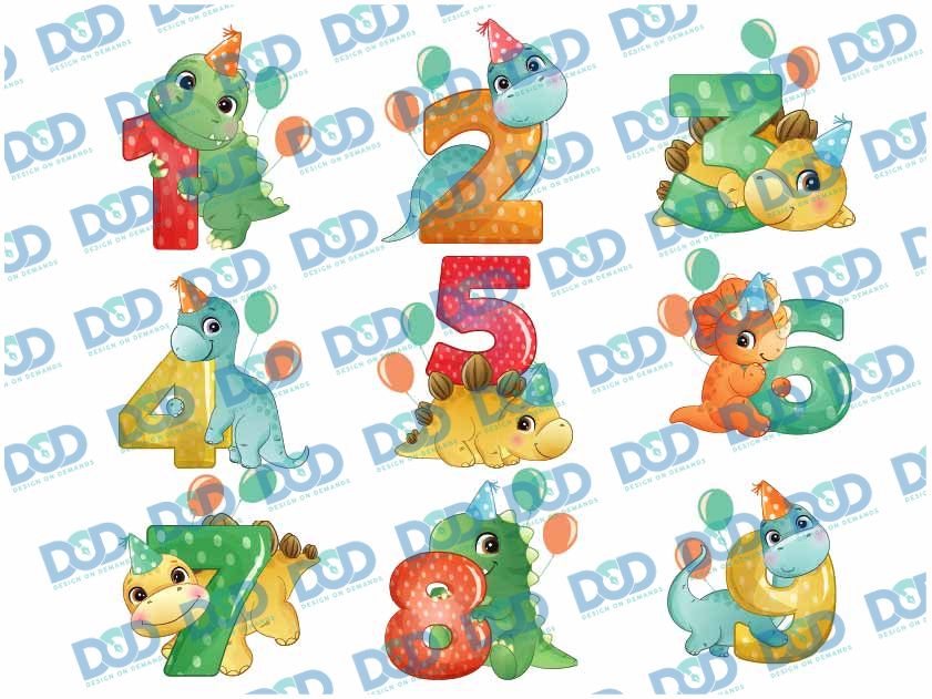Dinosaur T rex Numbers Png, Dinosaur Theme Birthday Party, B - Inspire ...