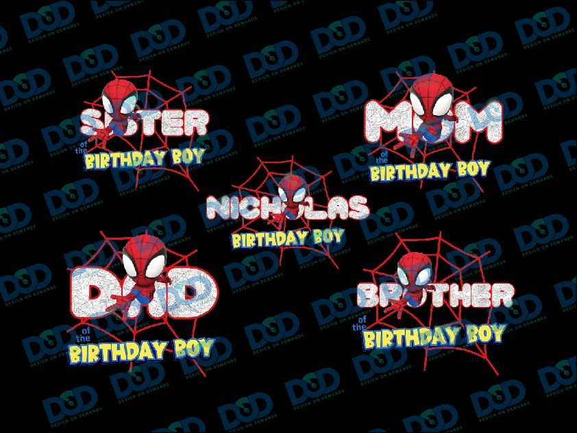 Personalized Spider Man Inspired Birthday Png, Spid & His Fa | Inspire ...