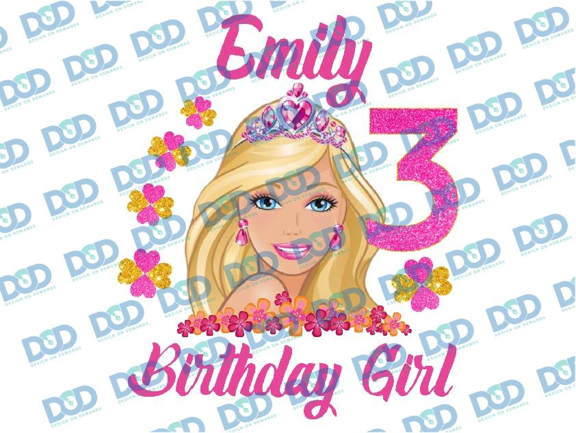 Personalized Name Barbie Birthday Png, Barbie Doll Birthday | Inspire ...