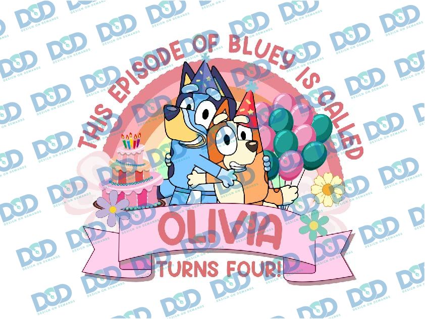 Personalized Name Bluey Birthday Png, Bluey Birthday Girl Pn | Inspire ...