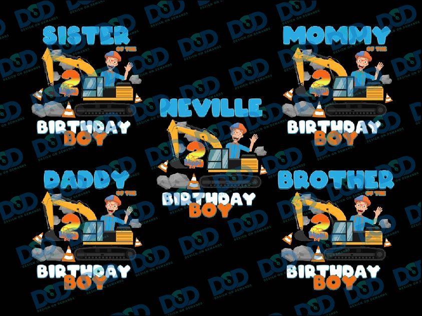 Personalized Name Blippi Family Birthday Png, Personalized B - Inspire ...