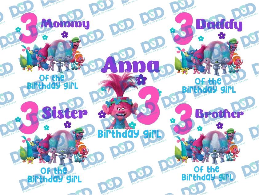Personalized Name Trolls Birthday Png, Trolls Band Together - Inspire ...