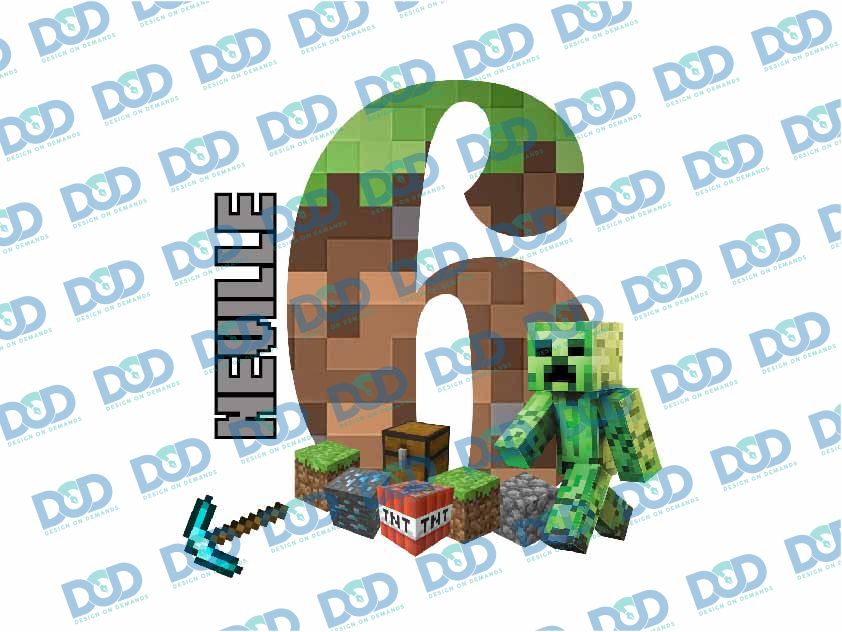Personalized Name Minecraft Birthday Png, Custom Game Birthd | Inspire ...