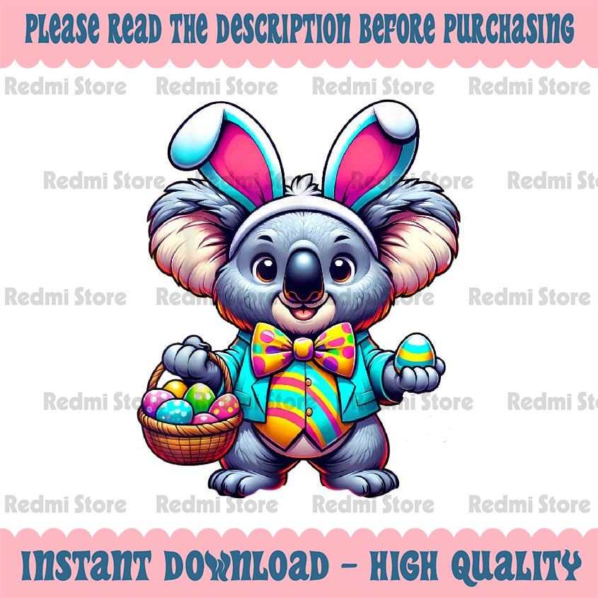 PNG ONLY Cute Easter Koala Bunny Ears Png, Easter Koalas Bea - Inspire ...