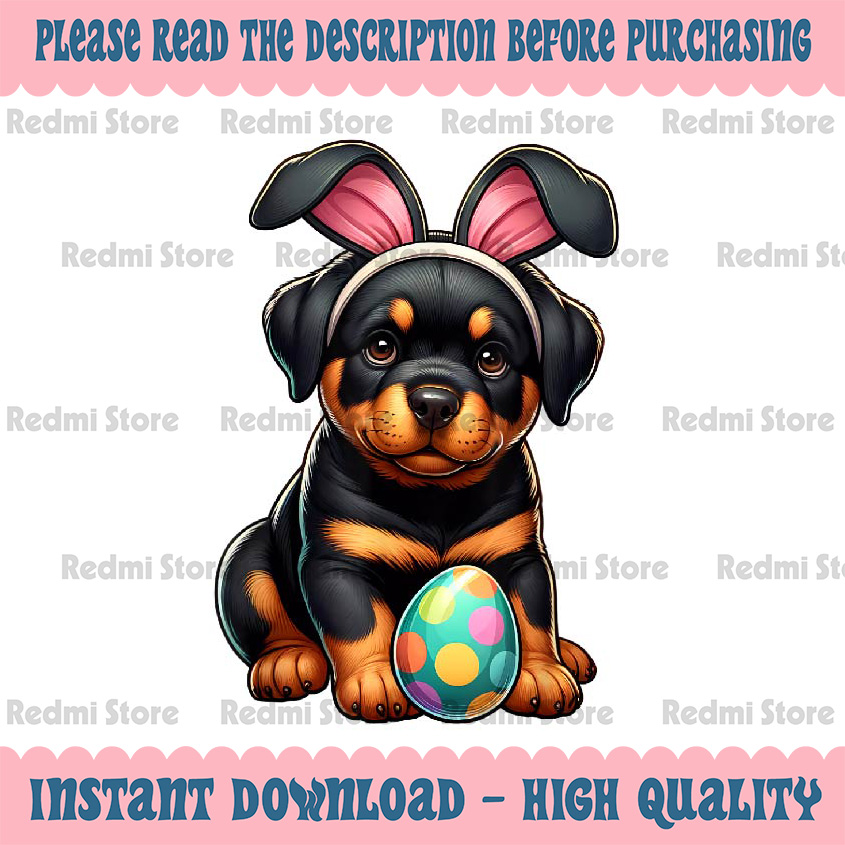 PNG ONLY Easter Rottweiler Dogs Pets Lovers Png, Rabbit Egg - Inspire ...