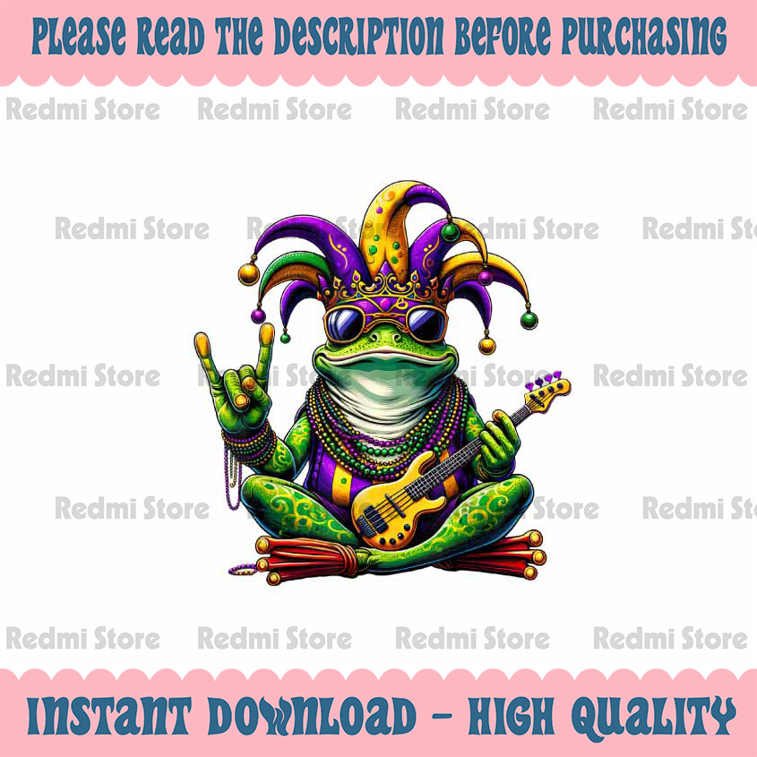 PNG ONLY Rock And Roll Guitar Frog Png, Mardi Gras Frog Png, - Inspire ...