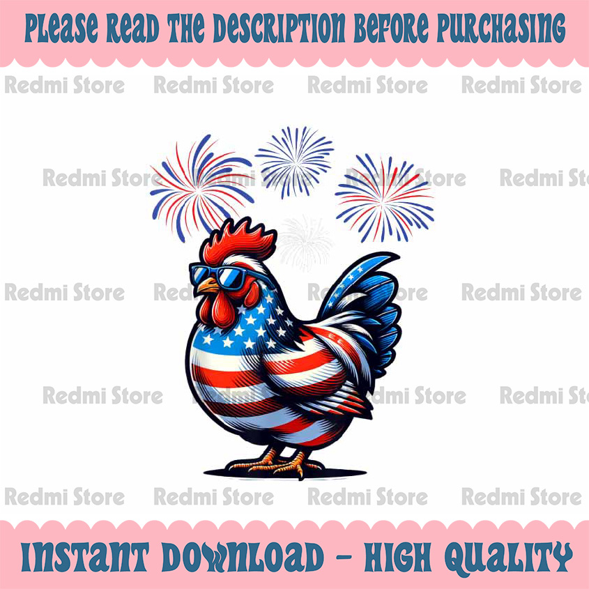 PNG ONLY Red White Blue Chicken Farm Png, Animal Patriotic 4 | Inspire ...