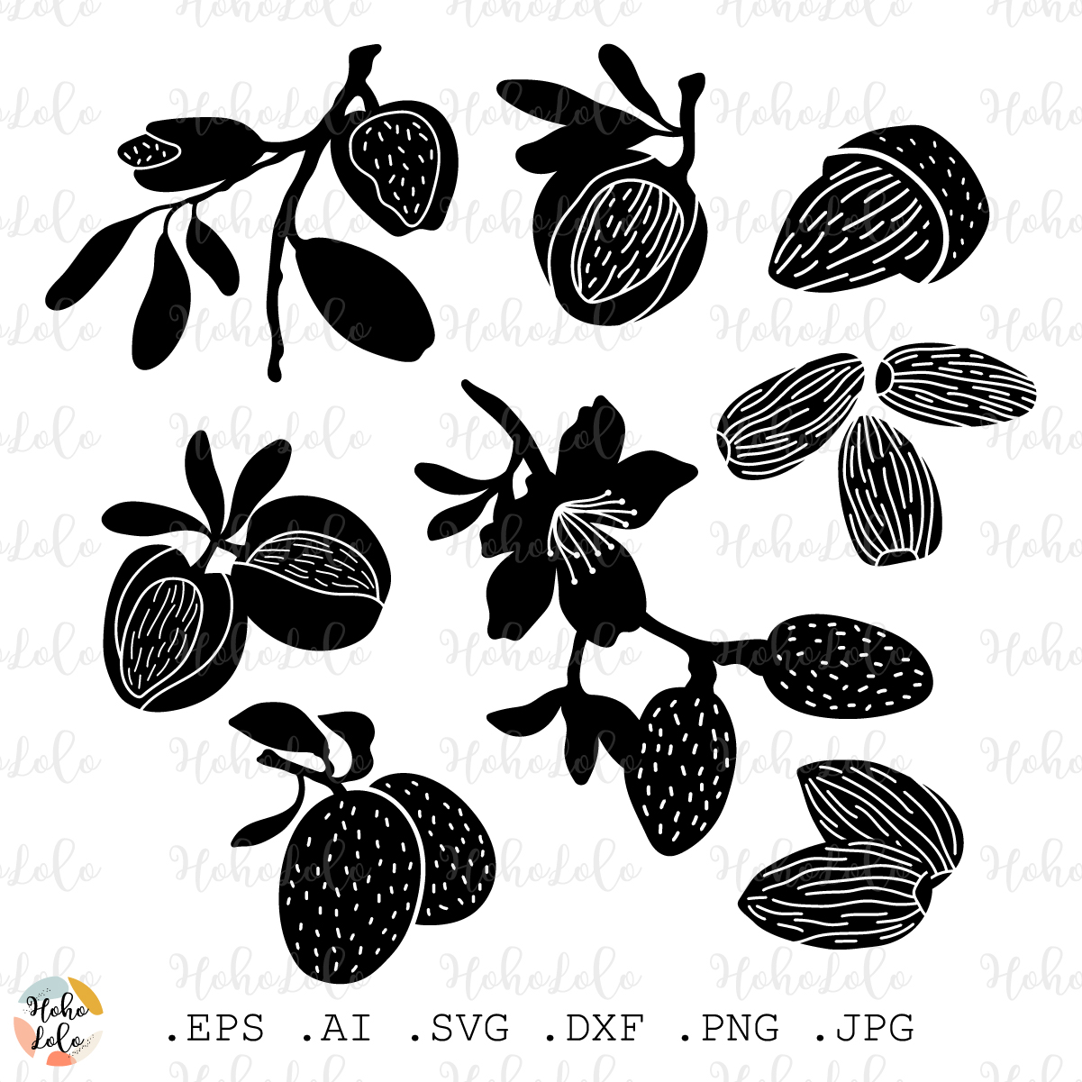 Almond Svg, Almond Silhouette, Almond Cricut, Almond Stencil | Inspire ...