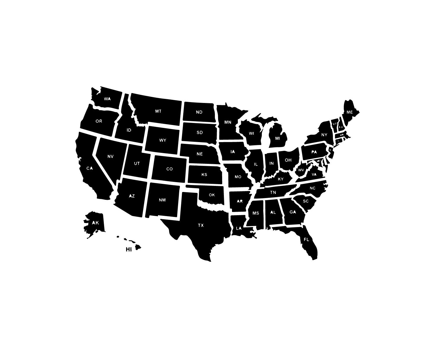 USA MAP SVG Files, States Svg Files For Cricut, All States S - Inspire ...