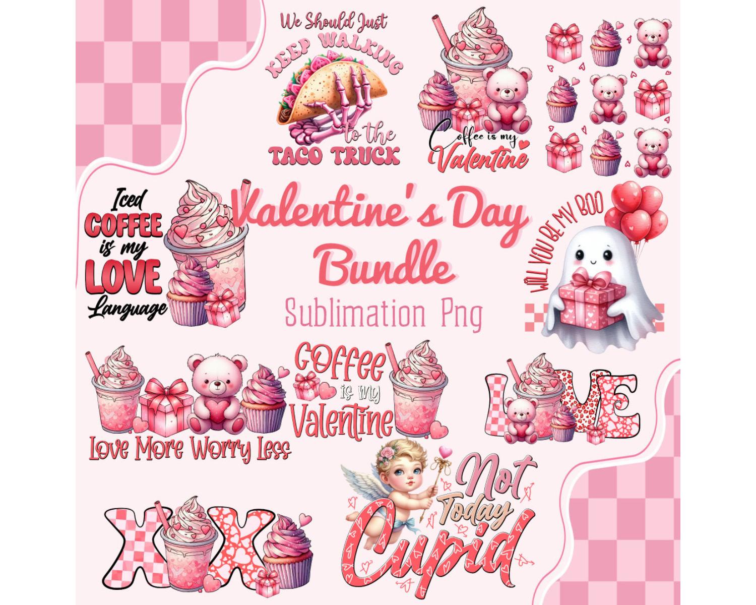 Valentine Bundle Sublimation Clipart PNG Graphic | Inspire Uplift