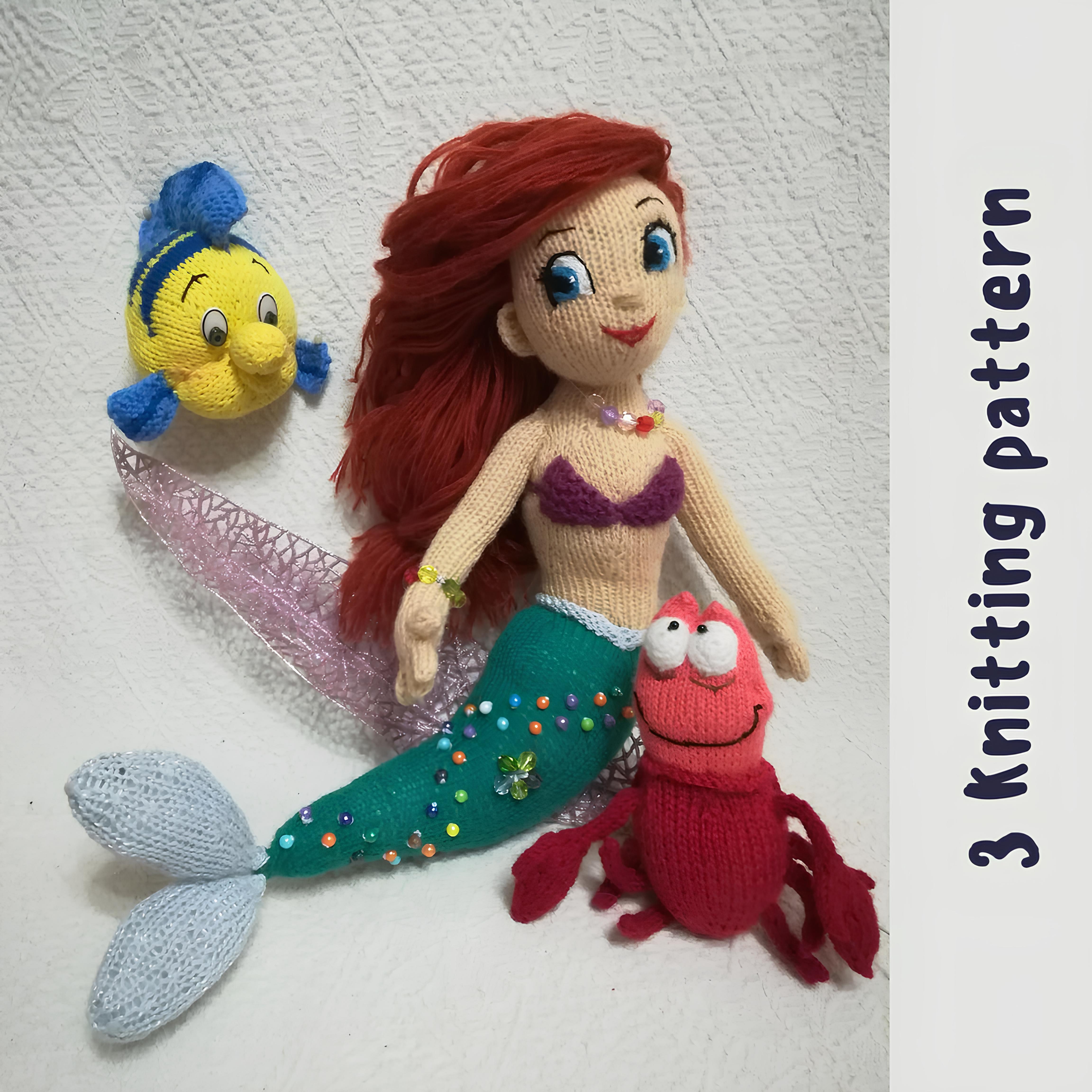 Toy knitting patterns The Little Mermaid doll, Crab Sebastia | Inspire ...