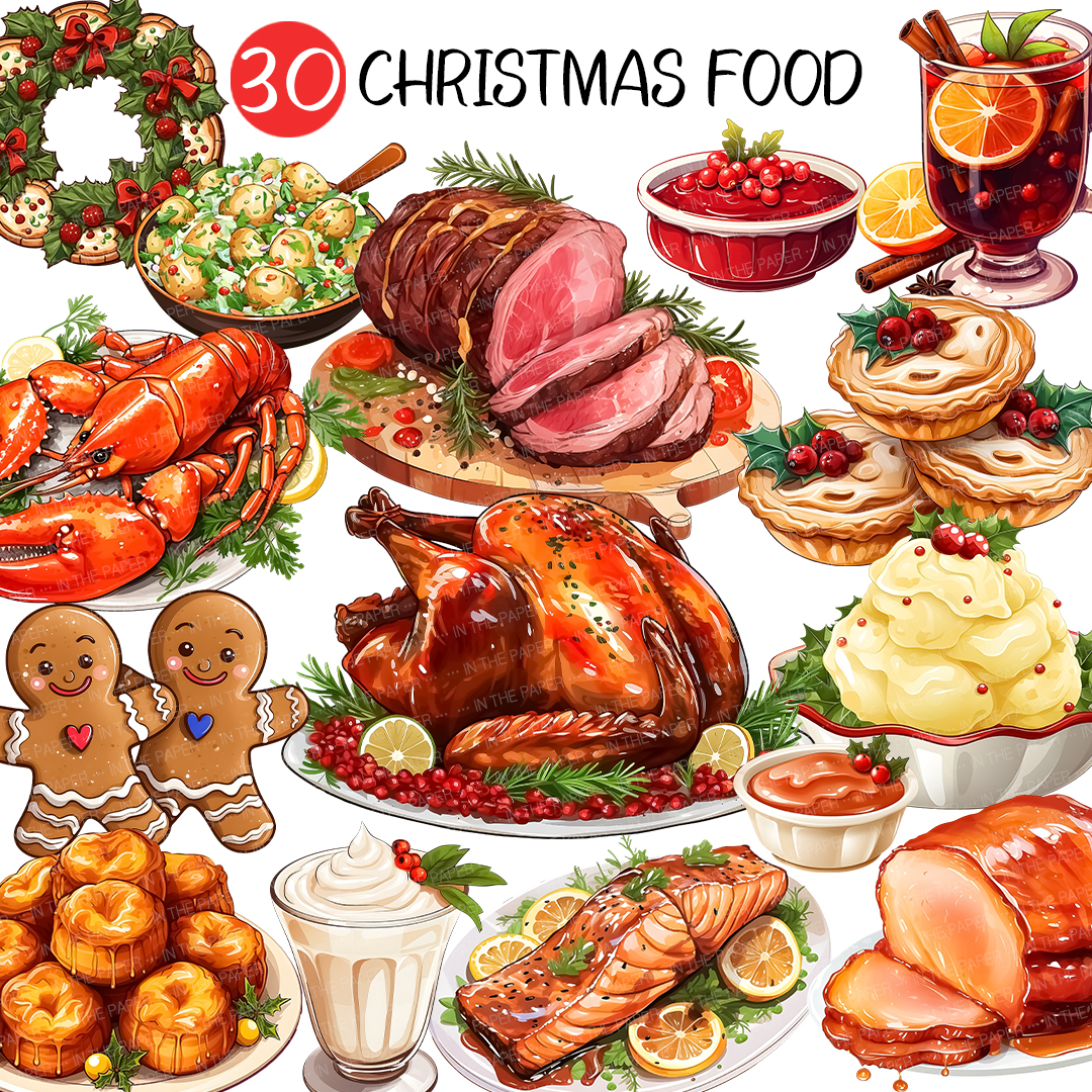 Christmas Food PNG | Dessert Clipart Turkey Roast Beef Mince - Inspire ...