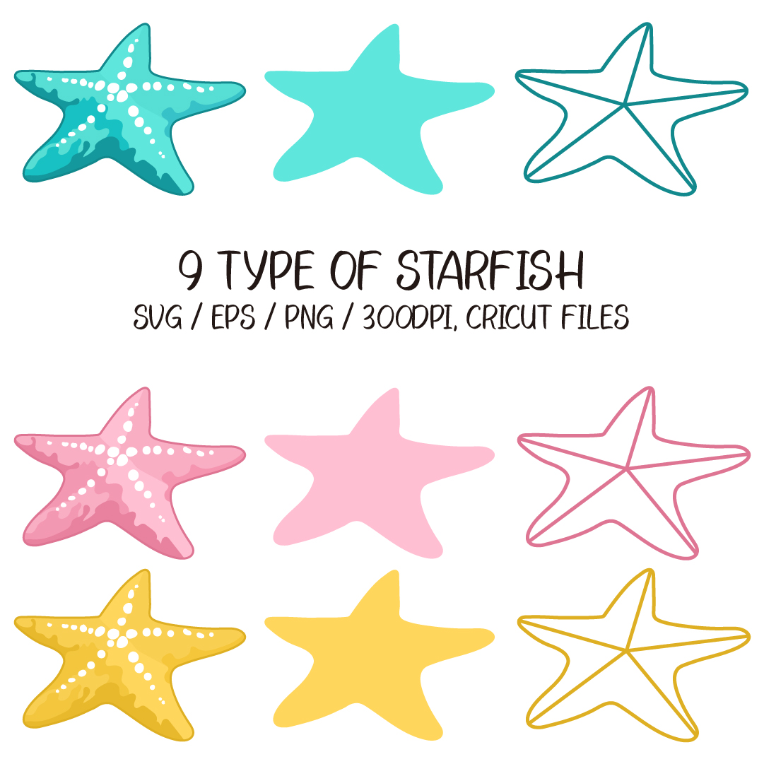 Starfish SVG PNG clipart pastel color sea animal under the s | Inspire ...