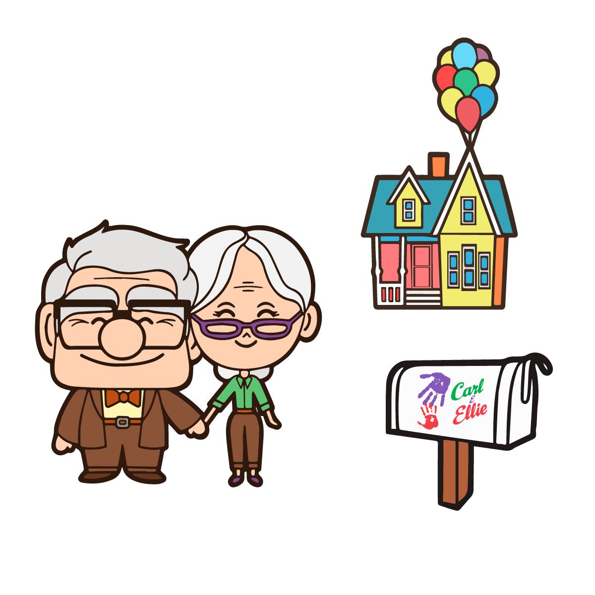 Up Svg Png, Layered Carl And Ellie Svg, Up Balloon Svg, Up H | Inspire ...