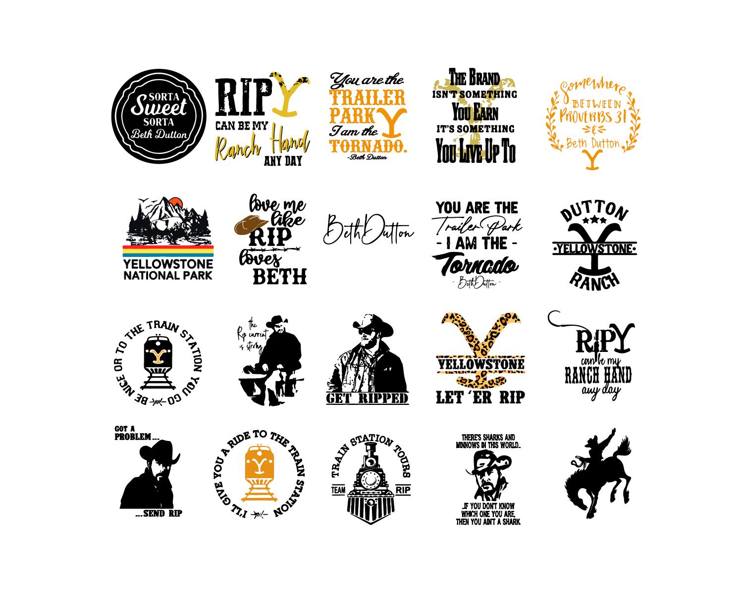 Yellowstone Bundle Svg, Dutton Yellostone Ranch Svg, Bundle | Inspire ...