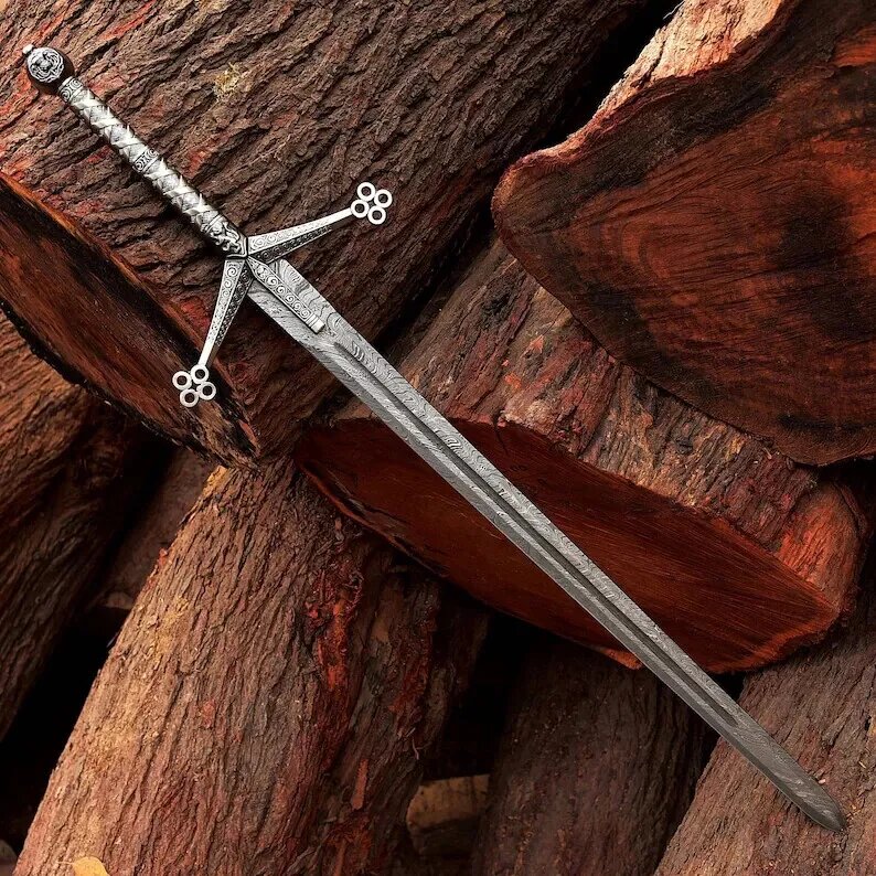 Handmade Scottish Damascus steel Sword Medieval Sword Battle | Inspire ...