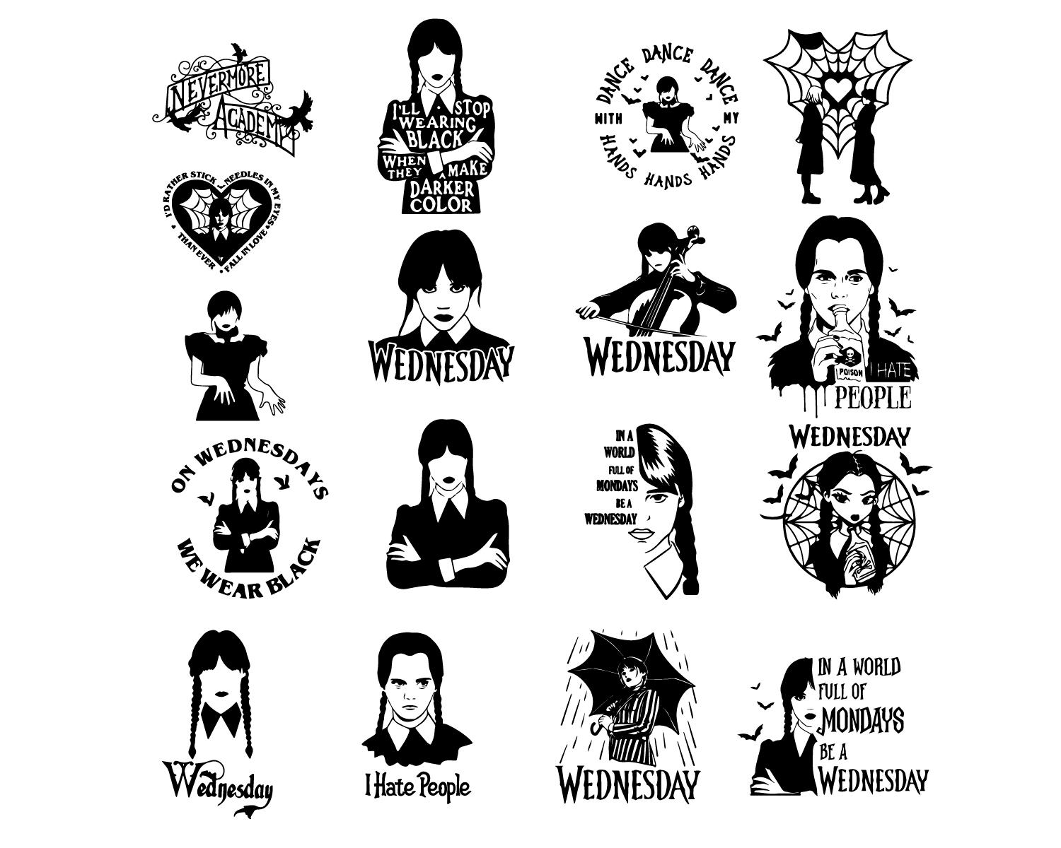 wednesday addams svg wednesday addams print wednesda | Inspire Uplift