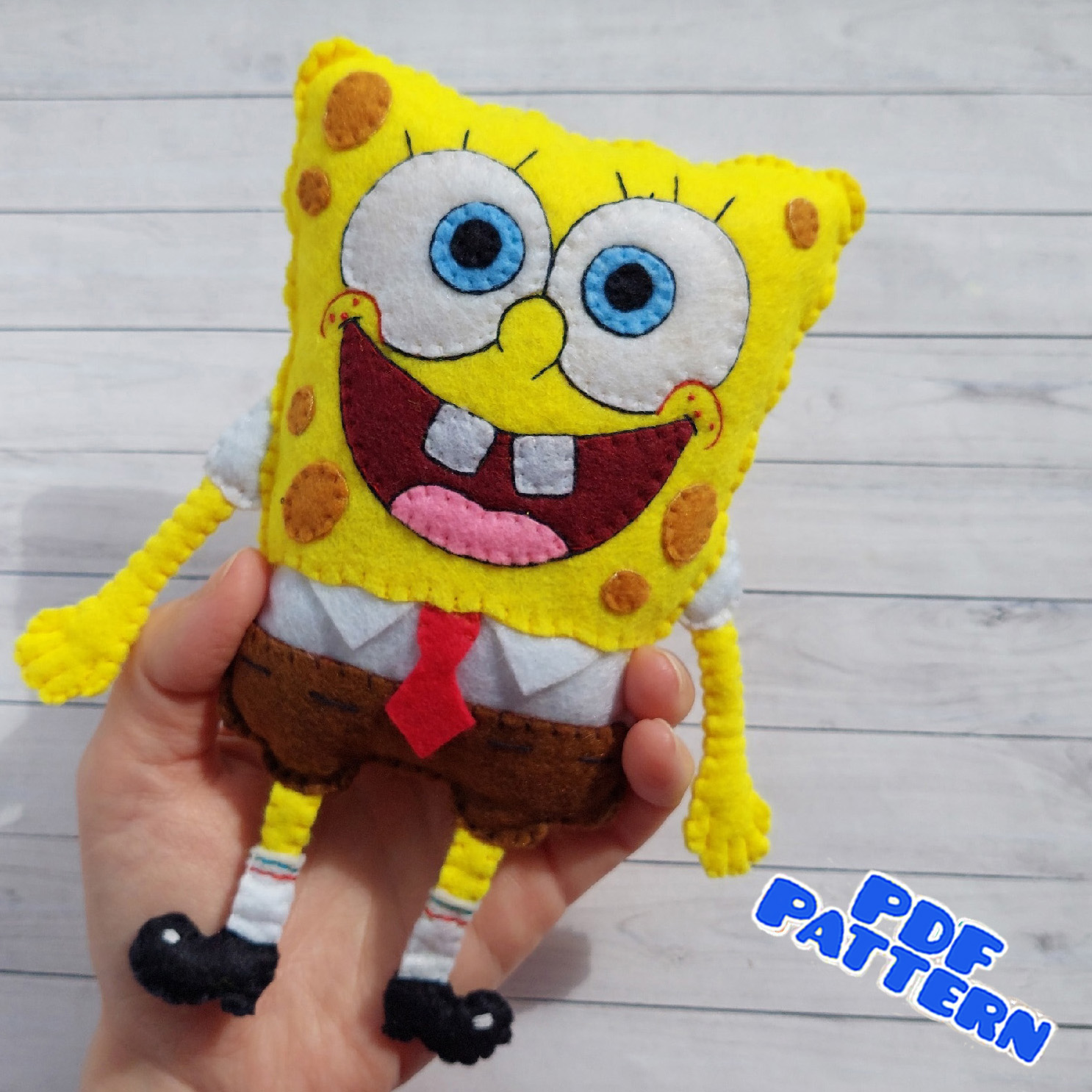 Felt Sponge bob pattern PDF Felt toy pattern Felt ornaments | Inspire ...