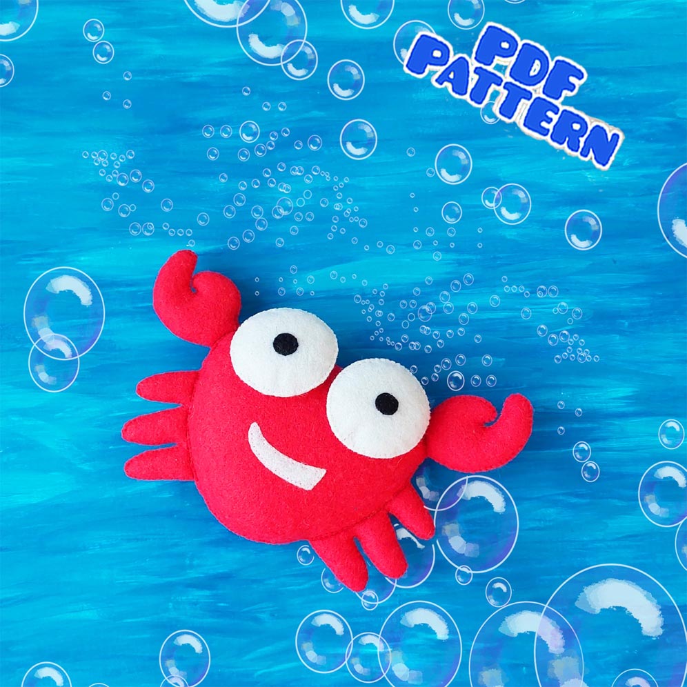 Felt crab pattern PDF Pattern Felt Sea Creatures Nautical pa - Inspire ...