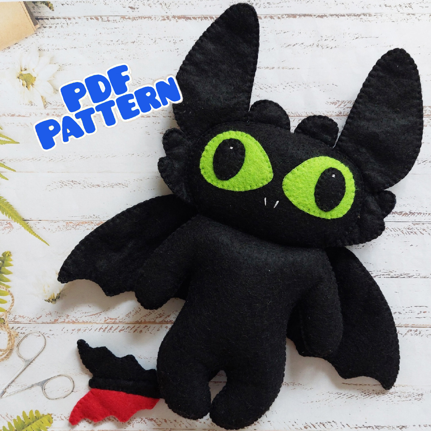 Felt toothless pattern toy night fury pattern dragon ornamen | Inspire ...