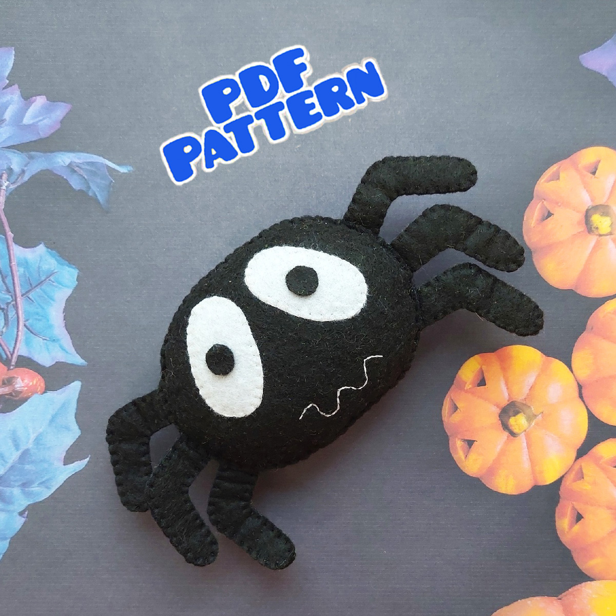 Felt spider pattern felt halloween decor PDF felt spider orn | Inspire ...