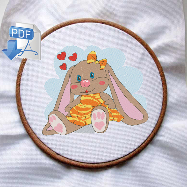 Bunny cross stitch pattern Rabbit cross stitch pattern Baby | Inspire ...