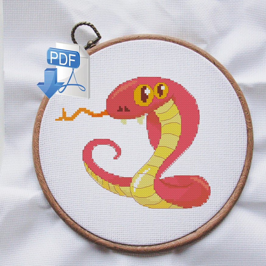 Snake cross stitch pattern Cross stitch pattern PDF | Inspire Uplift