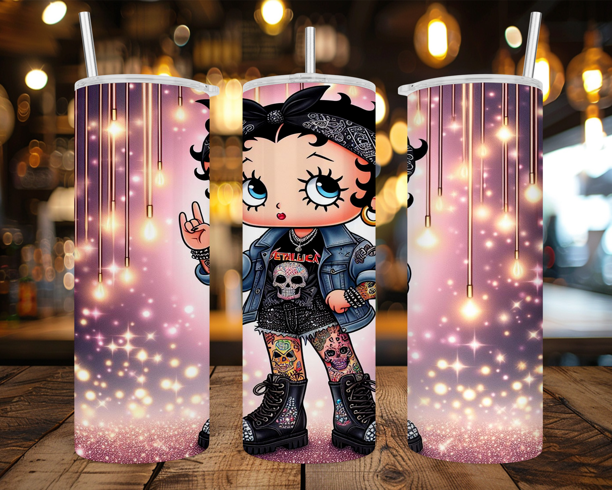20 oz Skinny Tumbler Wrap - Betty Boop Rocker Tumbler Wrap- - Inspire ...