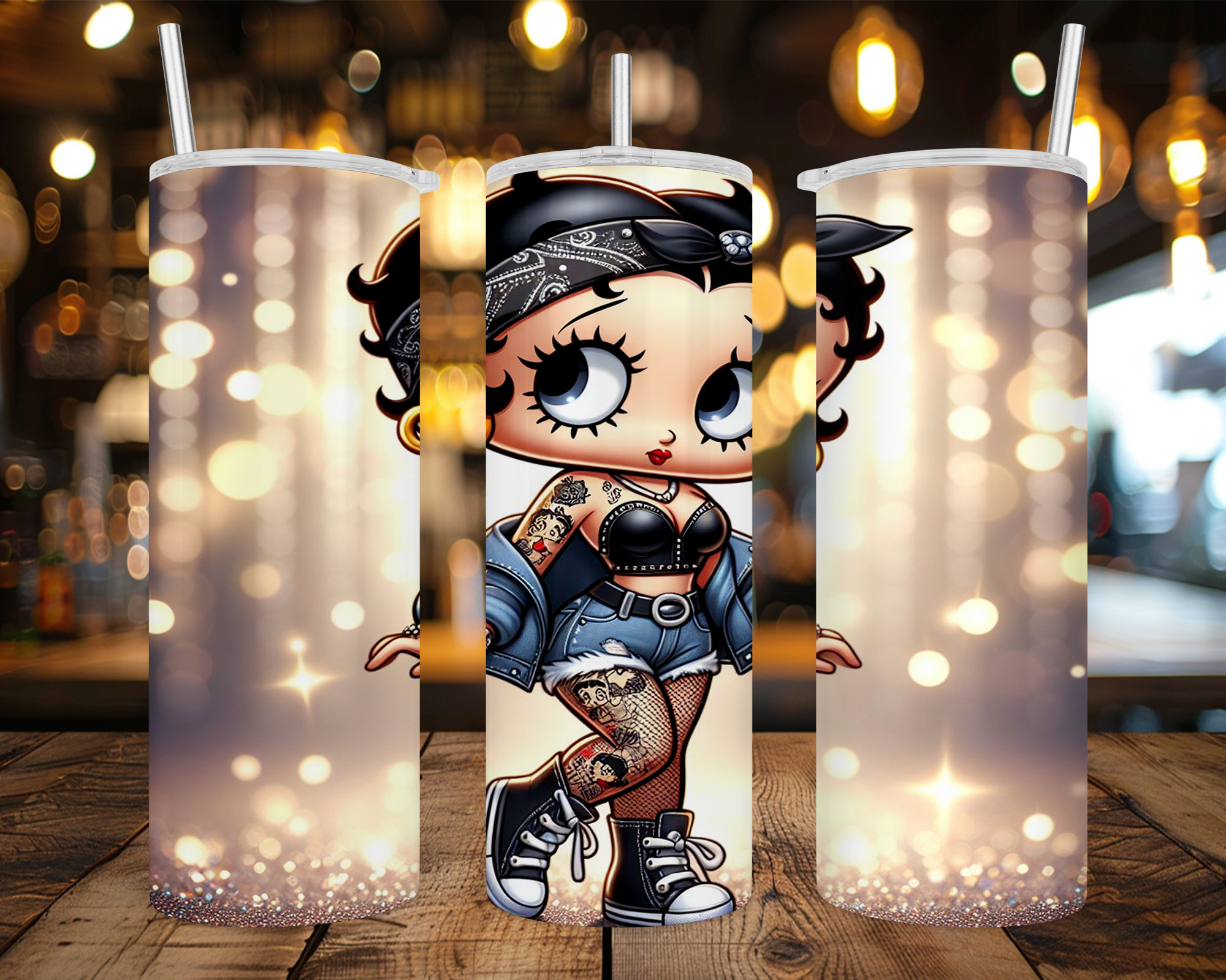 Rocker Betty Boop Tumbler Wrap- 20 oz Skinny Tumbler Wrap - | Inspire ...