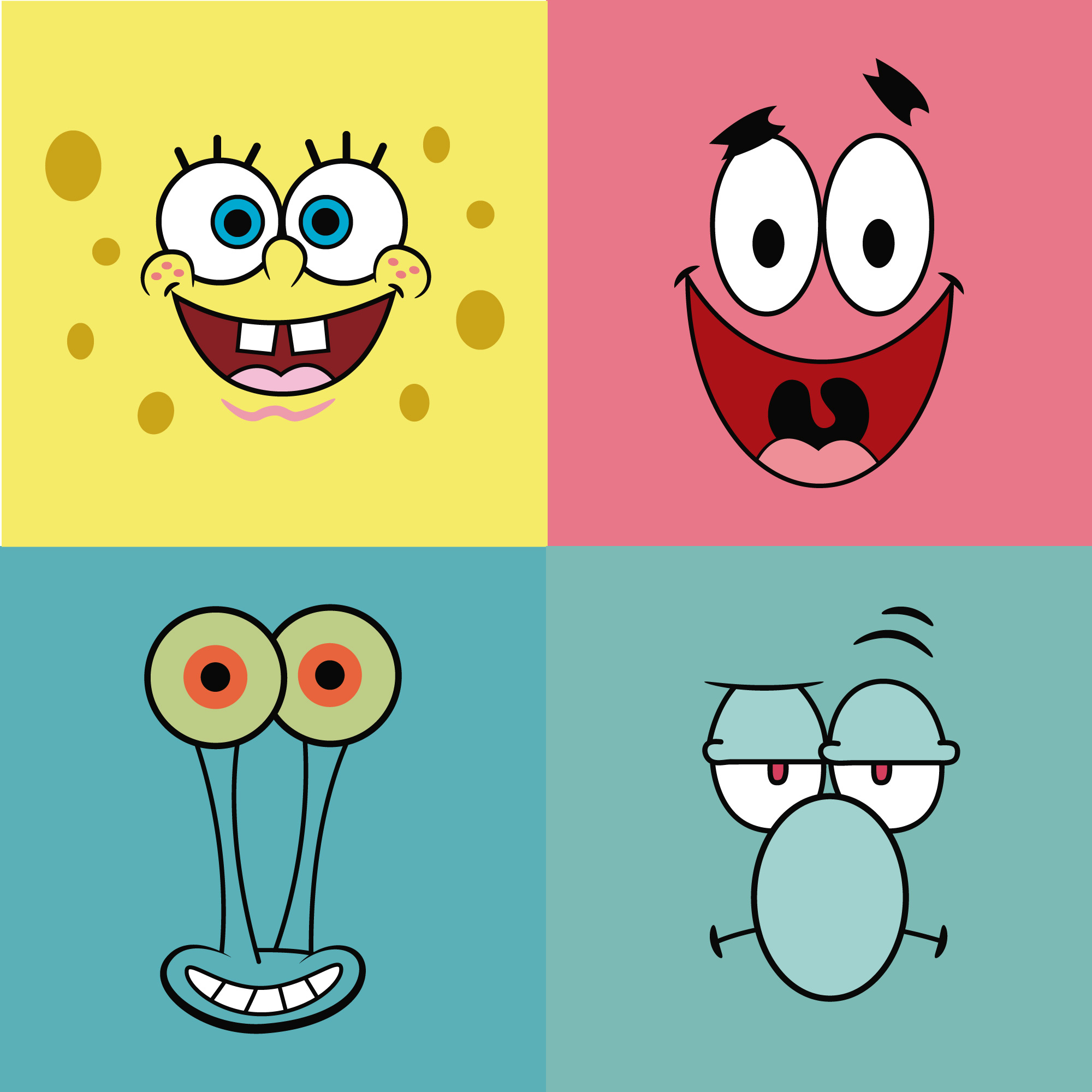 Spongebob faces svg - squarepants svg file for cricut - clip - Inspire ...