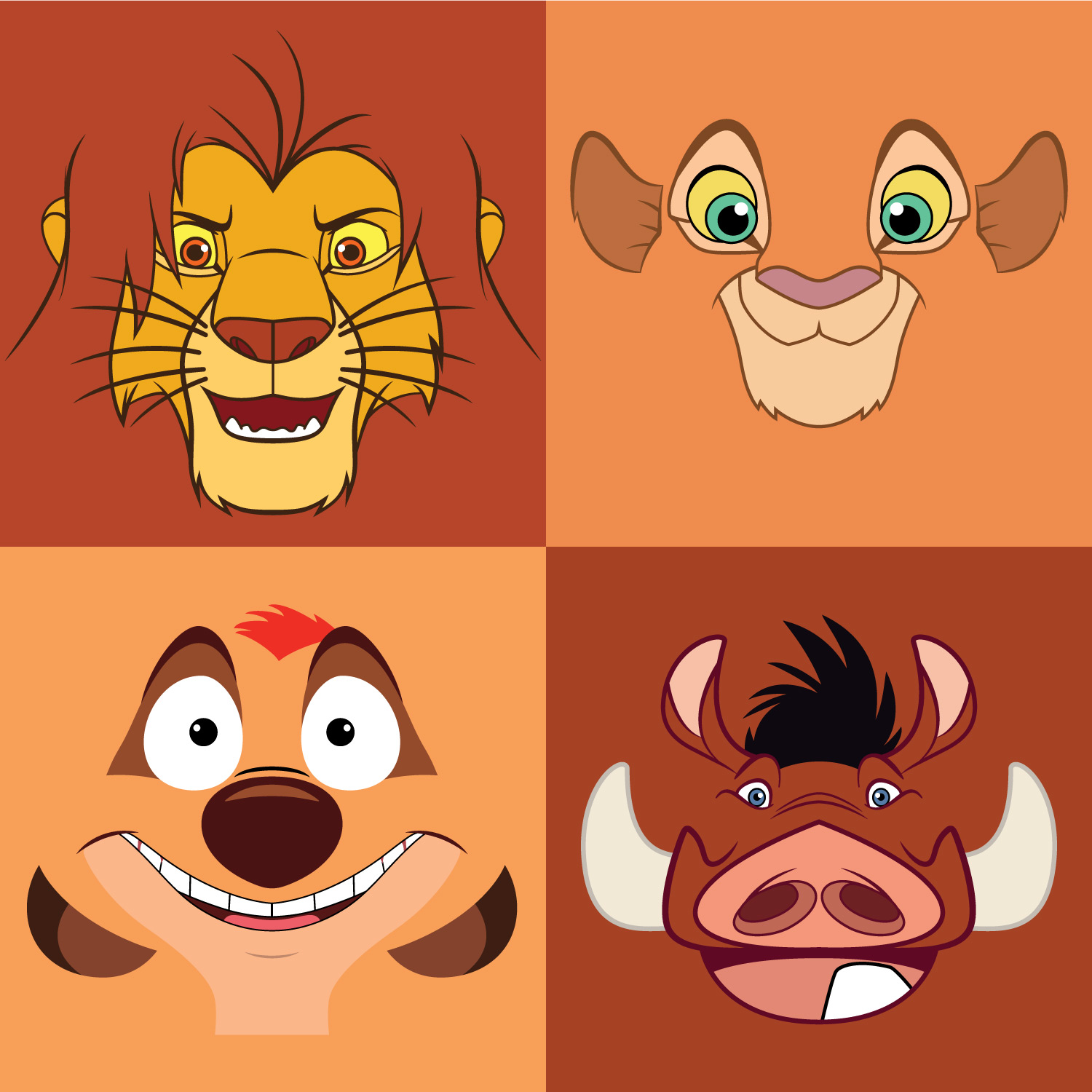 Lion king face characters svg - Simba face - Nala - Timon an - Inspire ...