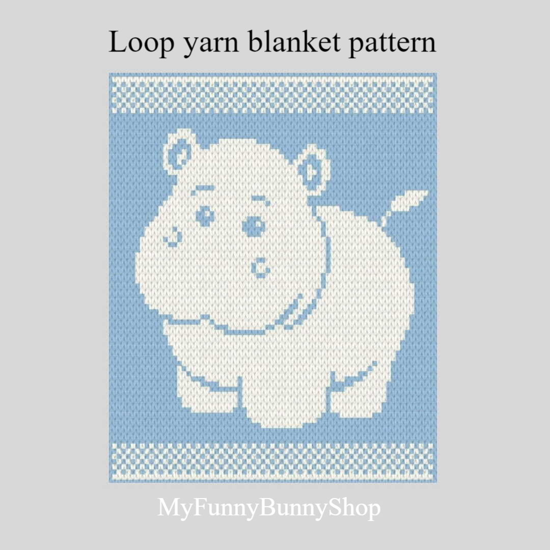 Hippo Loop yarn Finger knitted blanket pattern PDF | Inspire Uplift