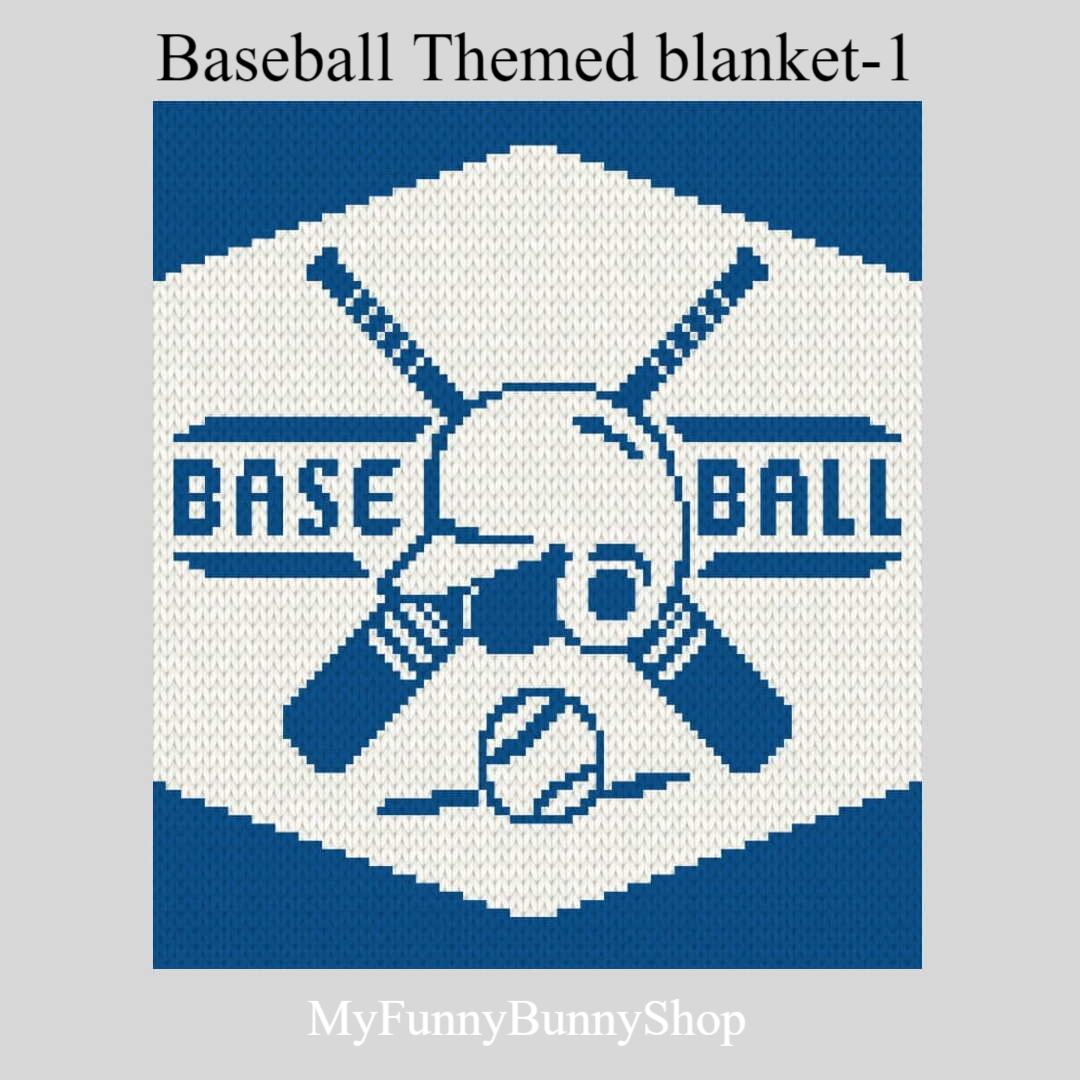 Baseball Themed blanket-1 Loop yarn pattern PDF download | Inspire Uplift