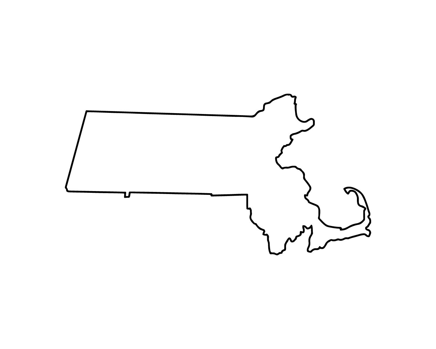 Massachusetts Outline SVG Files , Massachusetts Cut Files , - Inspire ...
