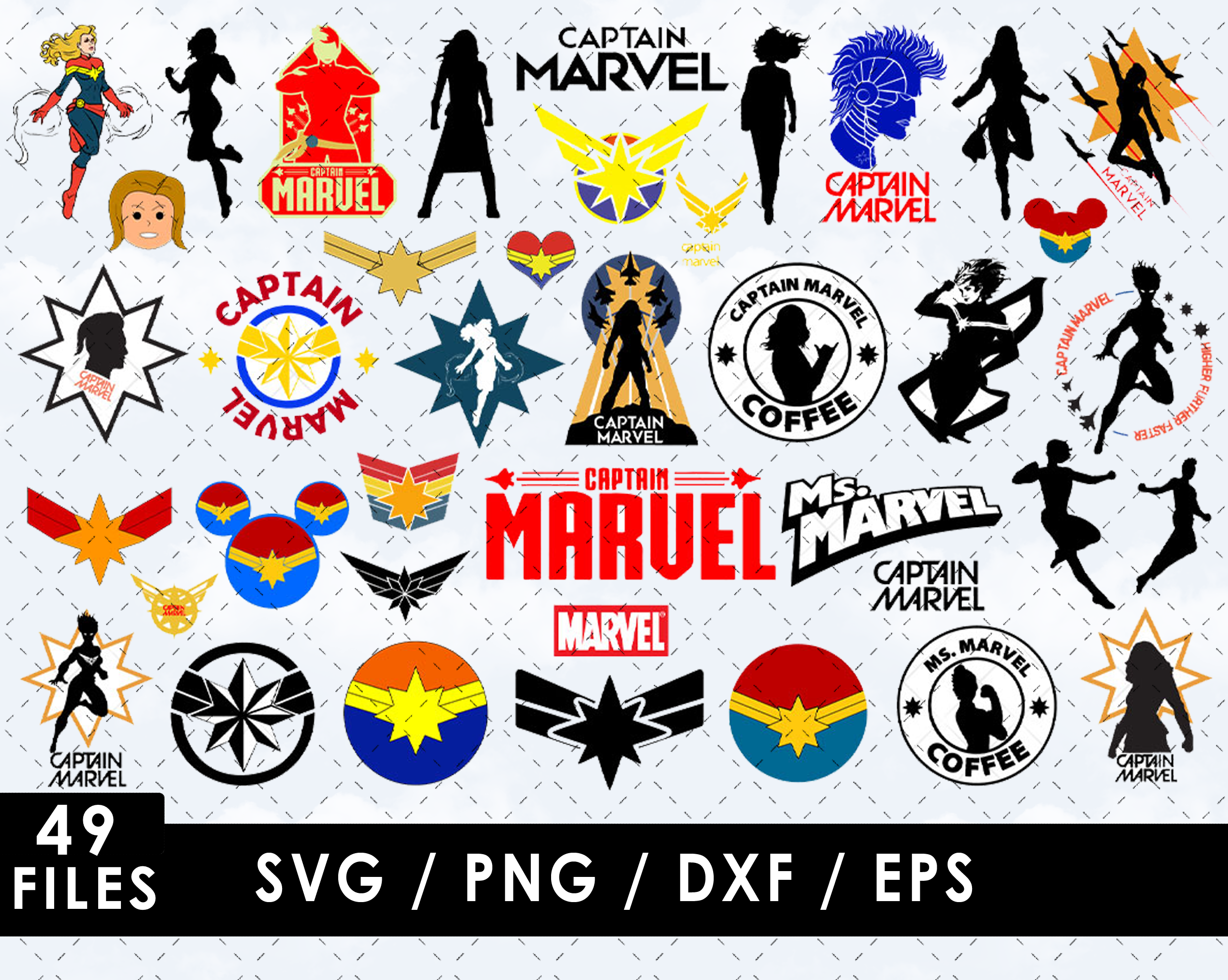 Captain Marvel Svg Files, Captain Marvel Png Files, Vector P | Inspire ...