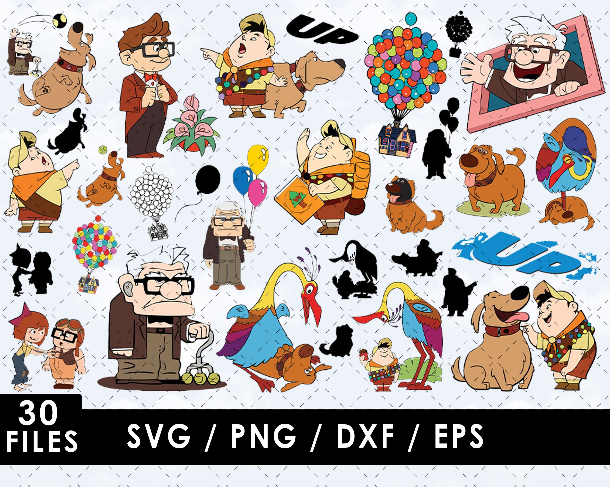 Disney Up Movie Svg Files, Disney Up Movie Png Files, Vector | Inspire ...