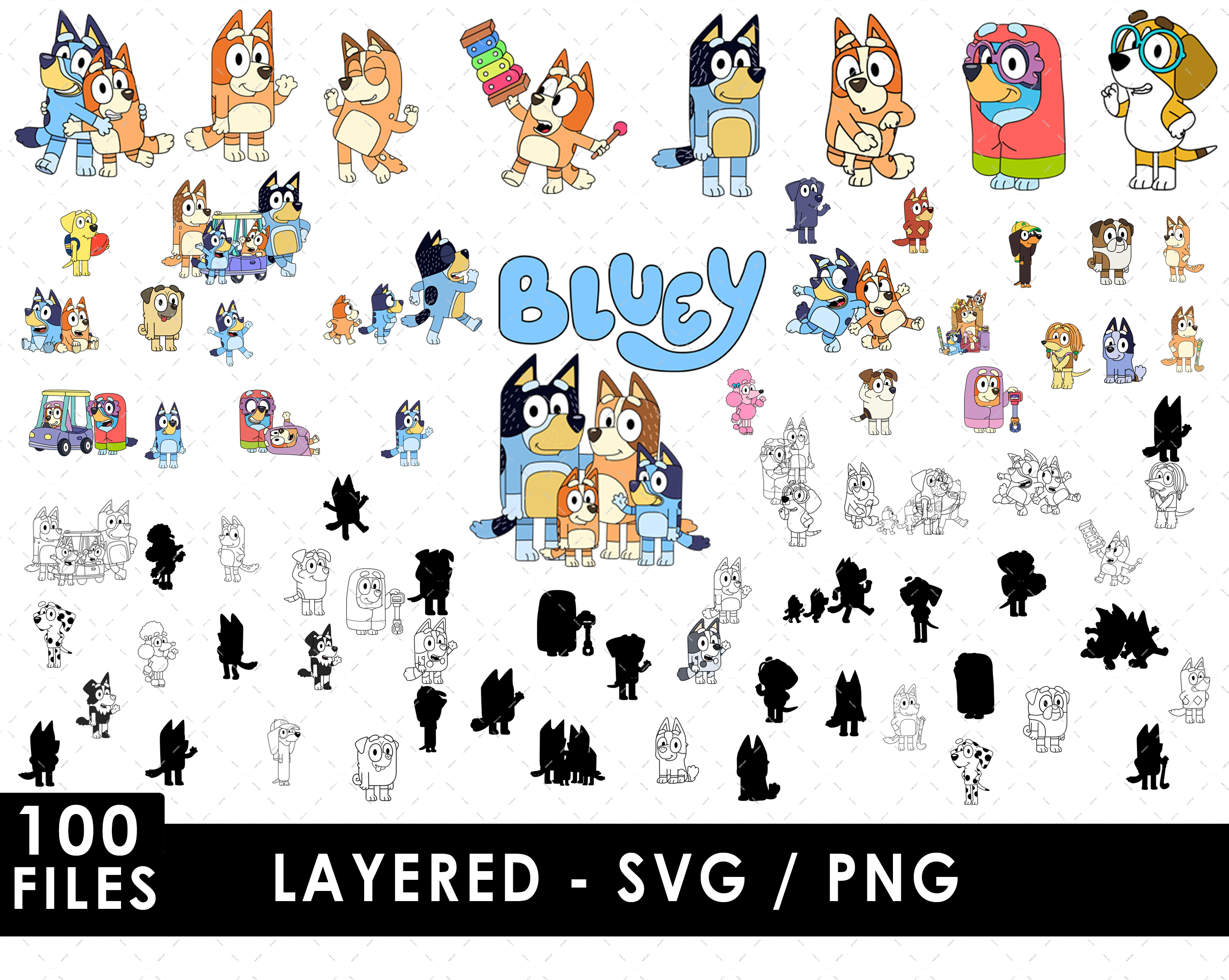 Bluey SVG & PNG Files Vector Images and Clipart Bundle Pack | Inspire ...