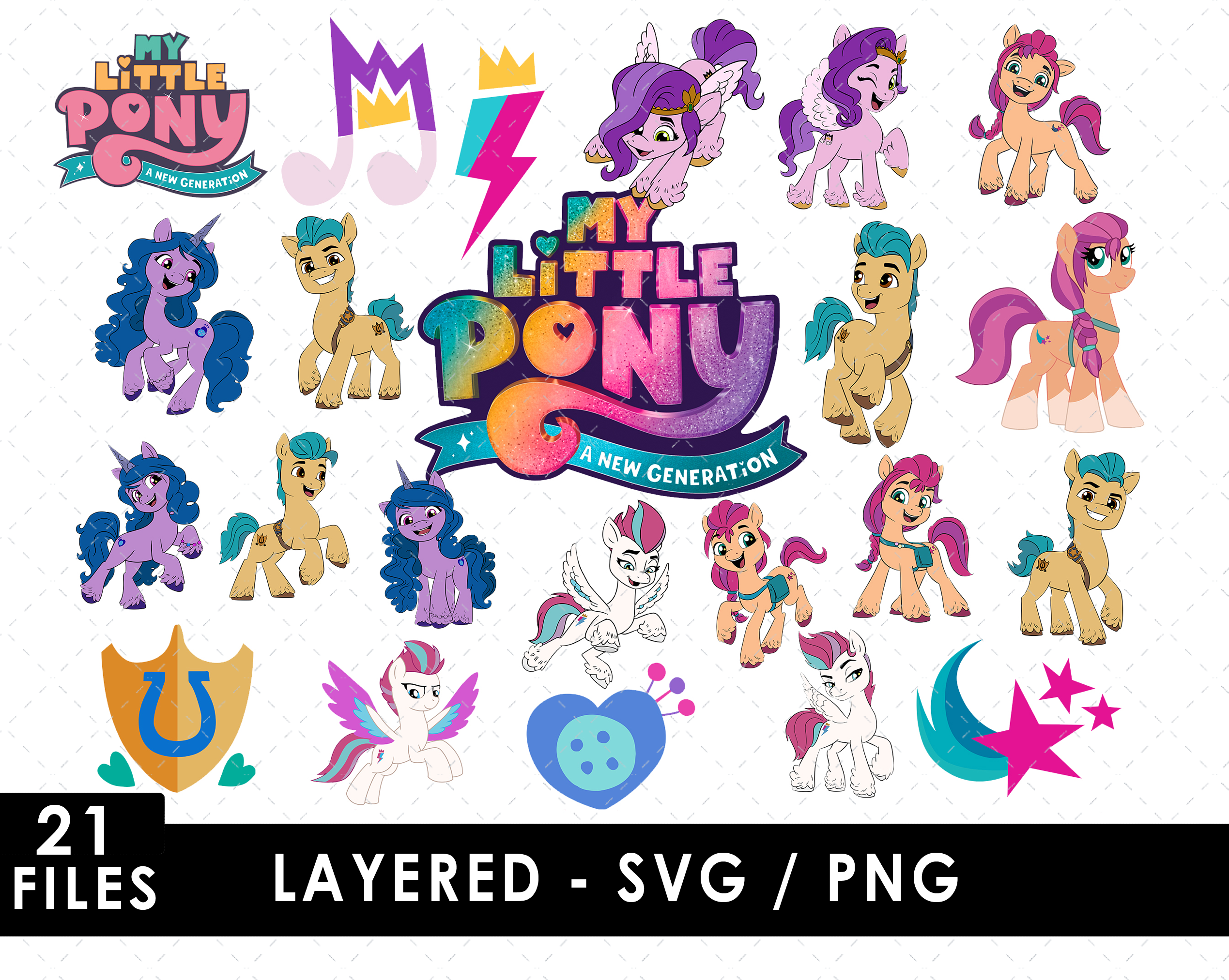 My Little Pony SVG & PNG Files Vector Images and Clipart Bun | Inspire ...