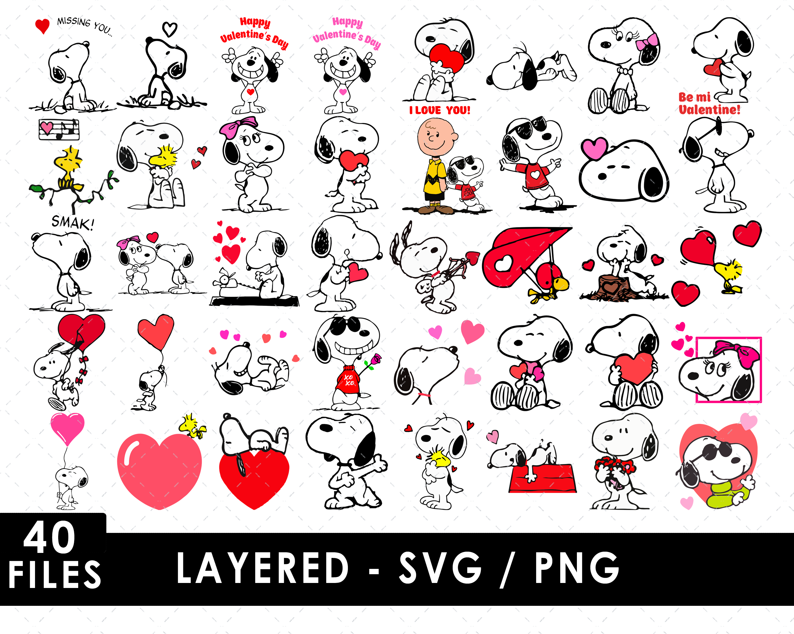 Snoopy Love SVG & PNG Files Vector Images and Clipart Bundle | Inspire ...