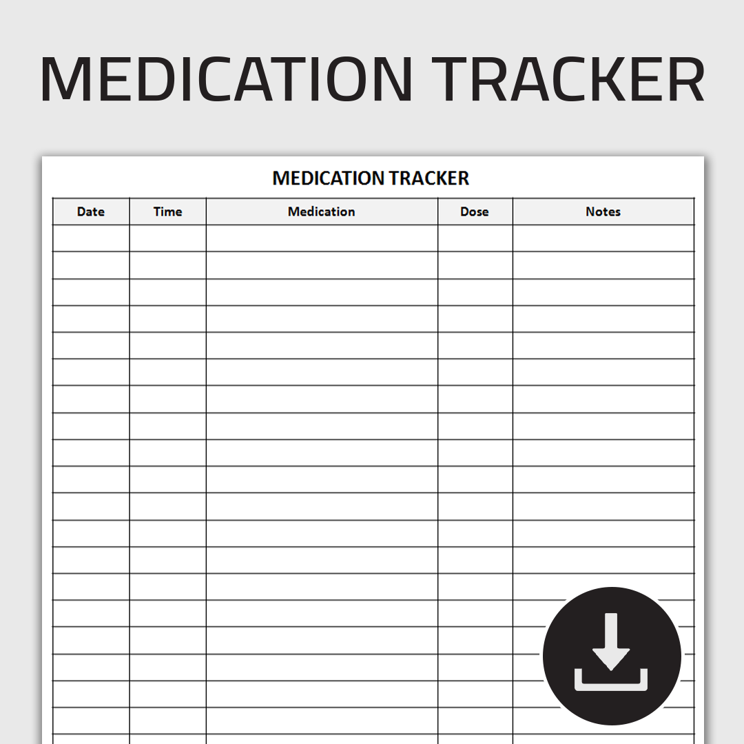 Printable Daily Medication Tracker, Daily Prescription Log, | Inspire ...