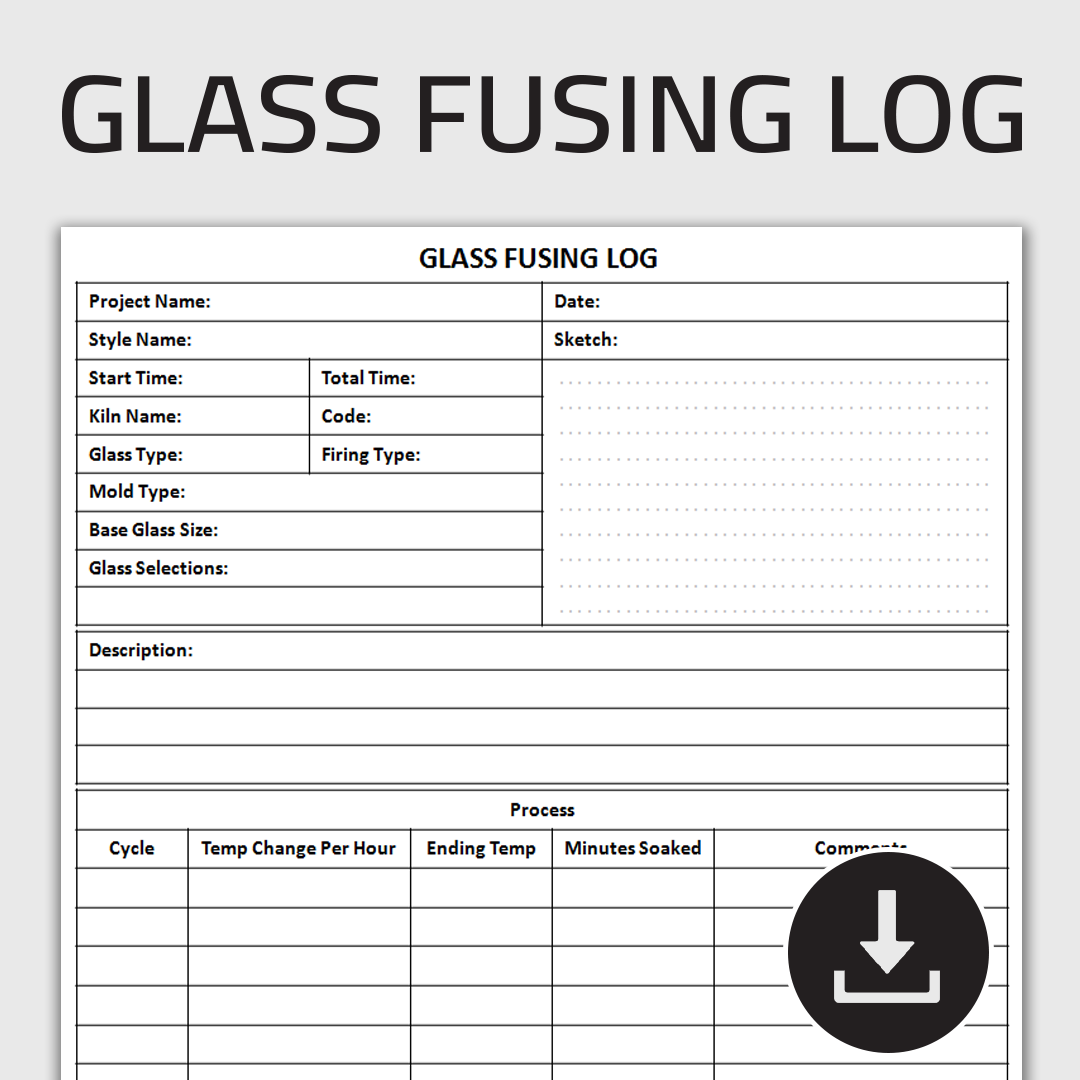 Printable Glass Fusing Log, Fused Glass Project Tracker, Gla - Inspire ...