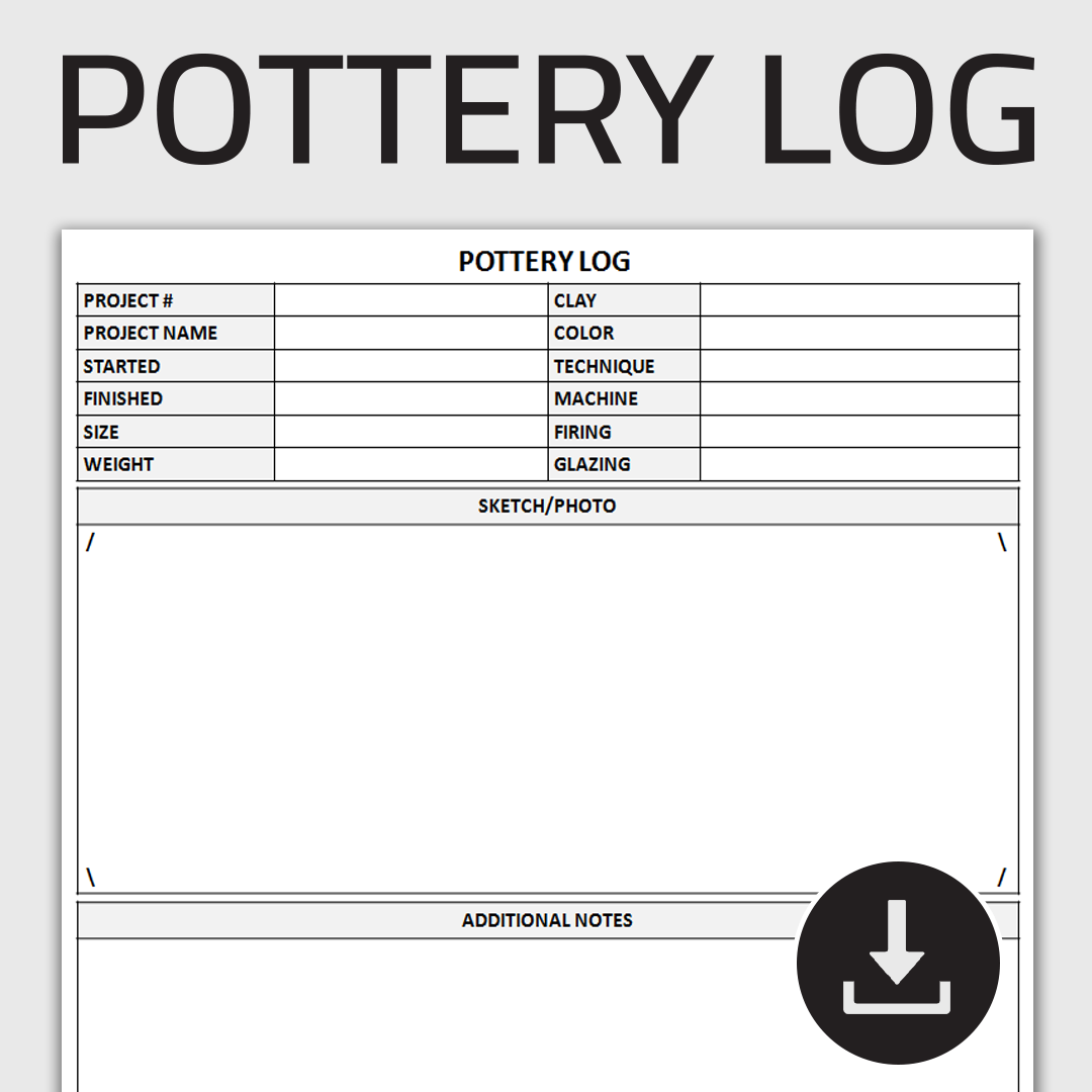 Printable Pottery Log, Ceramic Project Tracker, Pottery Jour - Inspire ...