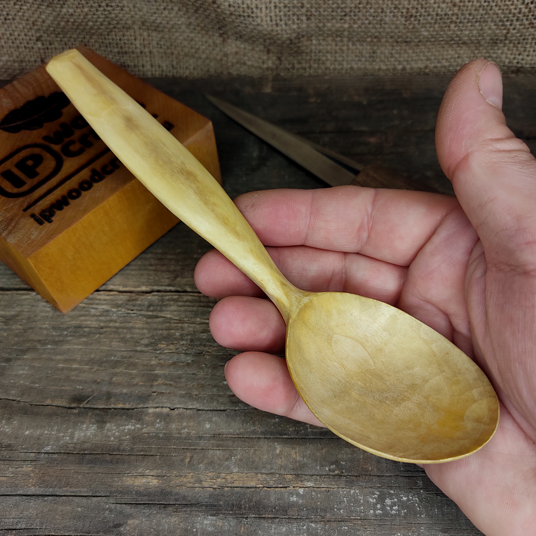 Handmade wooden spoon from natural maple wood - Inspire Uplift