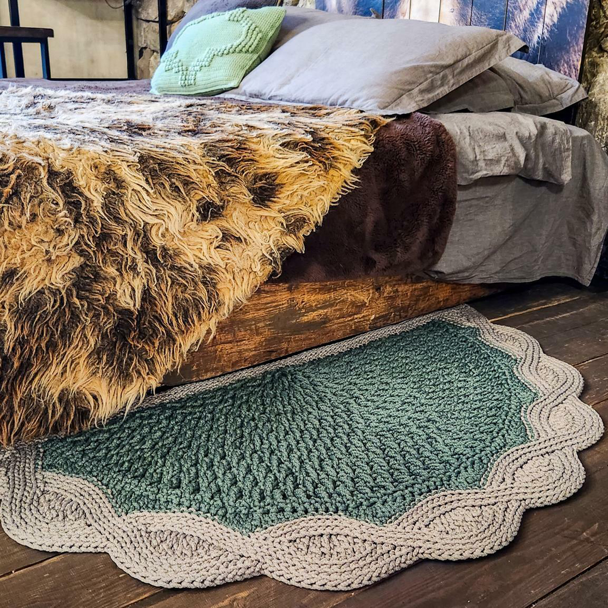 Crochet half circle rug text description of each row. Textua | Inspire ...