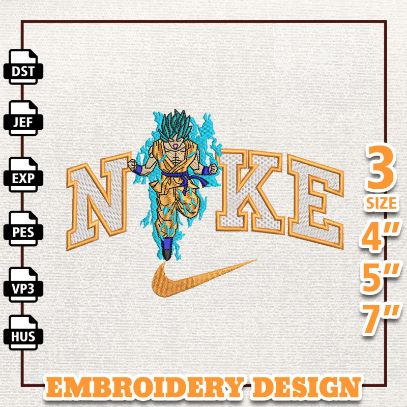 Nike X Dragon Ball Embroidery Design, Anime Custom Embroider - Inspire ...
