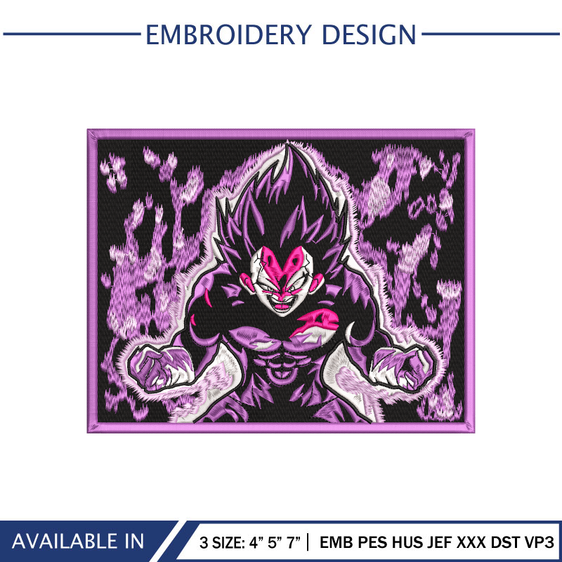 Vegeta Ultra Ego Form Embroidery Design Instant Download Fil | Inspire ...