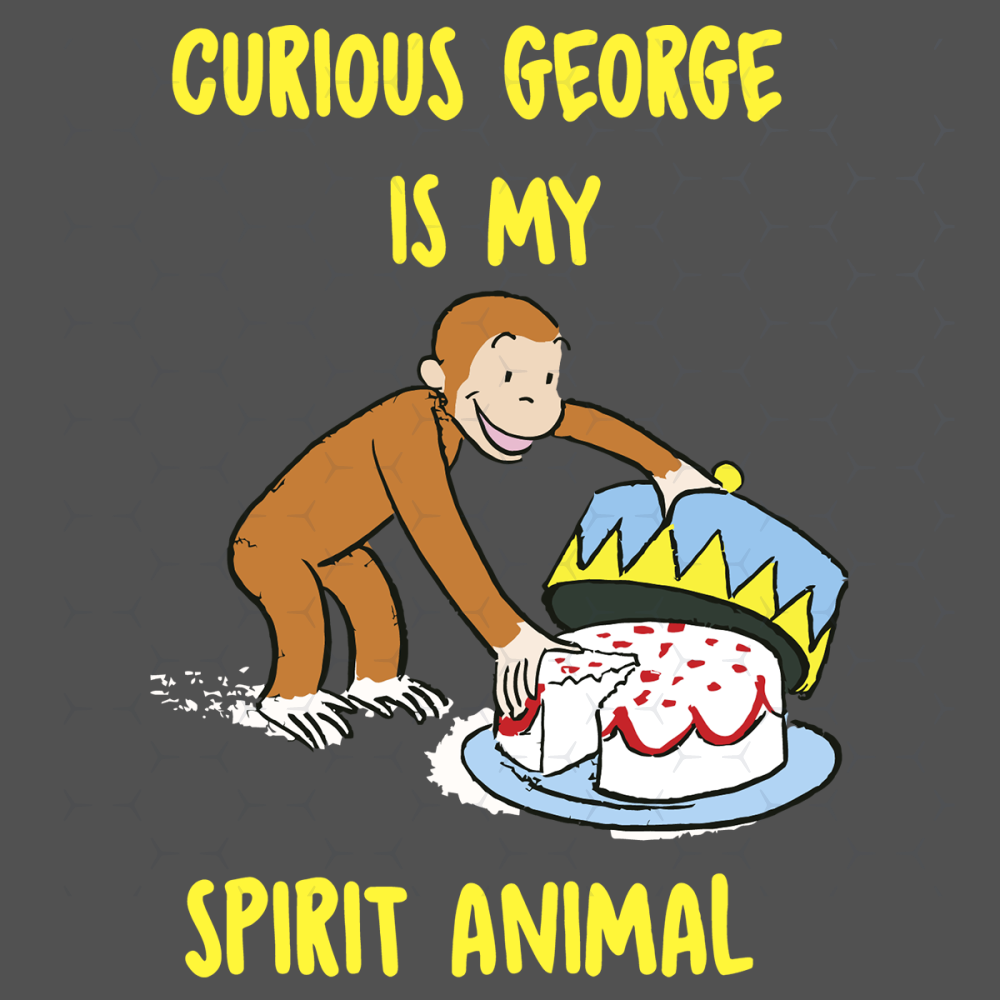 Curious George Is My Spirit Animal Eating Cake, Trending Svg | Inspire ...