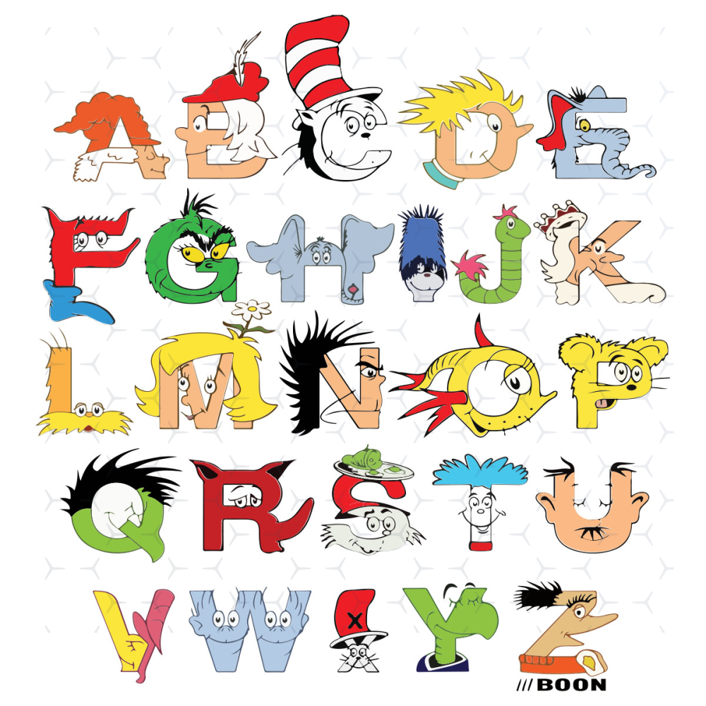 Dr Seuss Alphabet Svg, Dr Seuss Svg, Dr Seuss ABC Svg, Alpha - Inspire ...