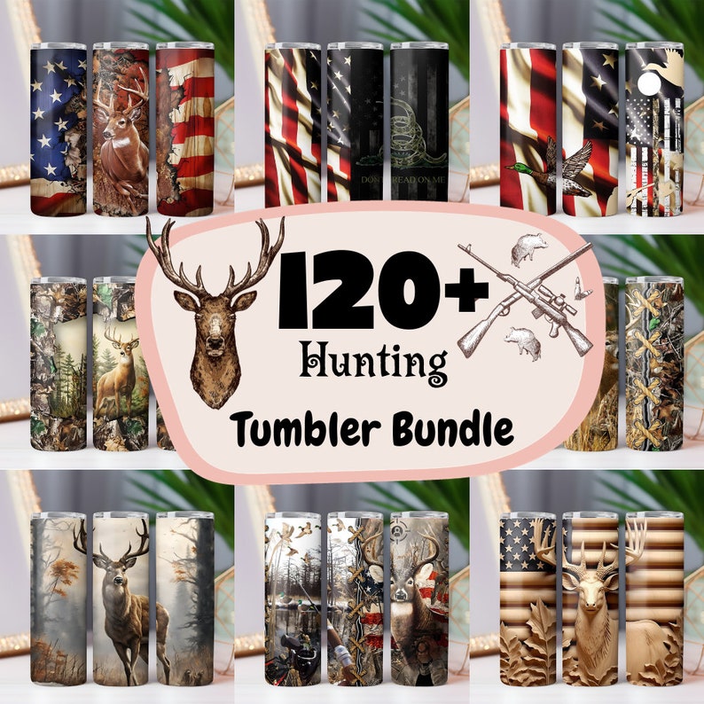 120 Files Hunting tumbler wrap Deer Hunting life 20oz Skinny | Inspire ...