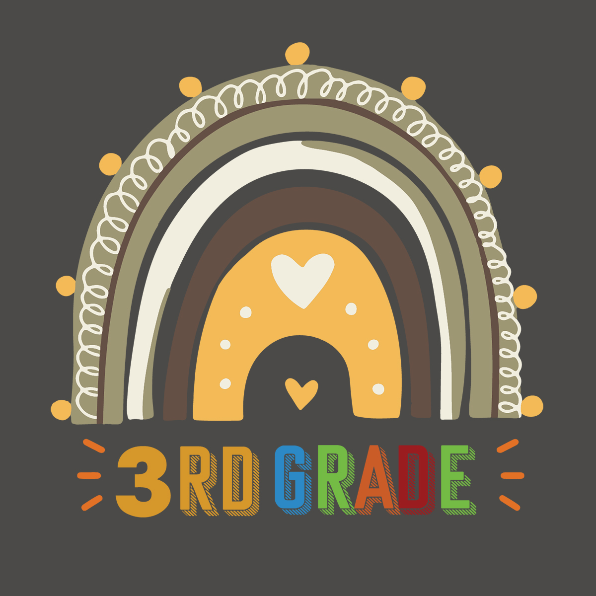 3rd Grade Rainbow Svg, Back To School Svg, 3rd Grade Svg, Ra | Inspire ...